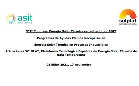 ASIT organiza el XIII Congreso de Energía Solar Térmica en GENERA 2021 ...